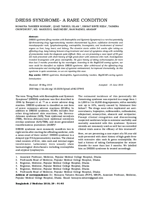 (PDF) DRESS Syndrome- A Rare Condition