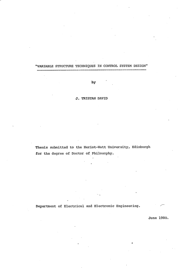 (PDF) Variable structure techniques in control system design | Tristan Sigmund David - Academia.edu