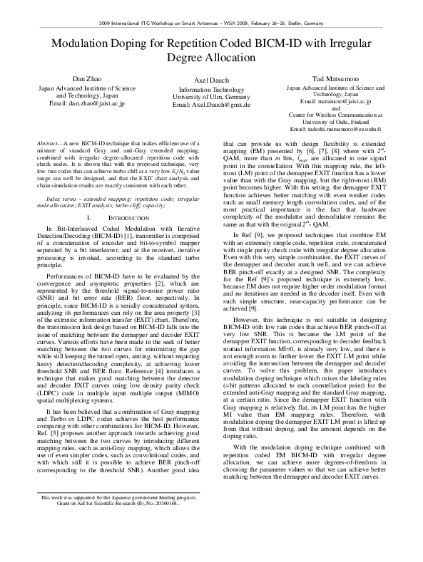 (PDF) Modulation doping for repetition coded BICM-ID with irregular degree allocation | Tad ...