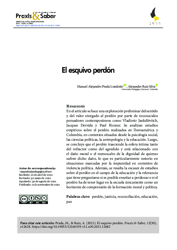 (PDF) El esquivo perdón