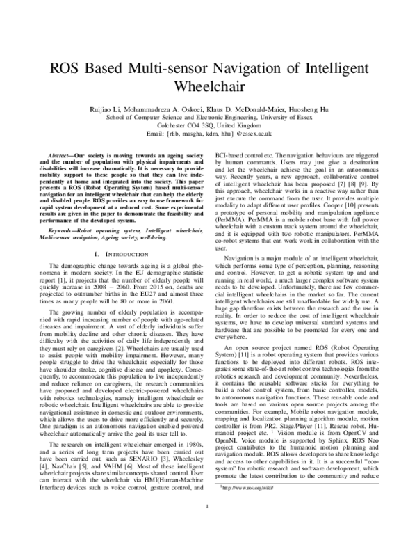 (PDF) ROS Based Multi-sensor Navigation of Intelligent Wheelchair | Ruijiao Li - Academia.edu