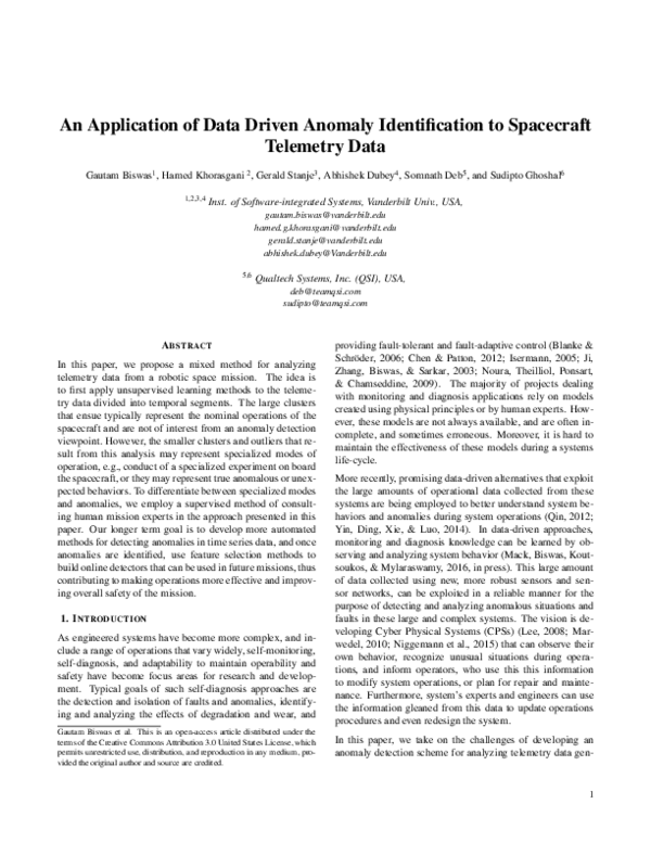 (PDF) An Application of Data Driven Anomaly Identification to ...