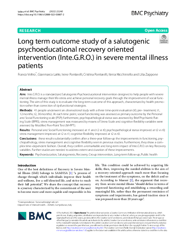 (PDF) Long term outcome study of a salutogenic psychoeducational recovery oriented intervention ...