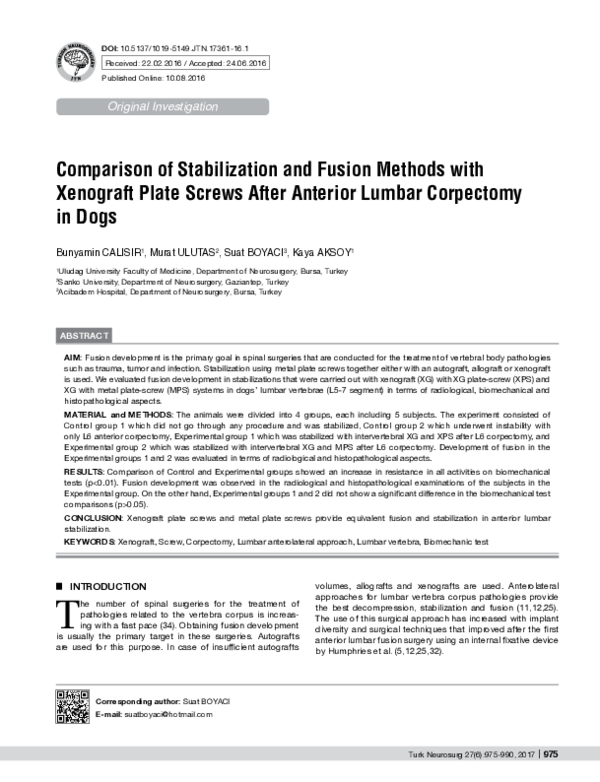 (PDF) Comparison of stabilization and fusion methods with xenogreft ...
