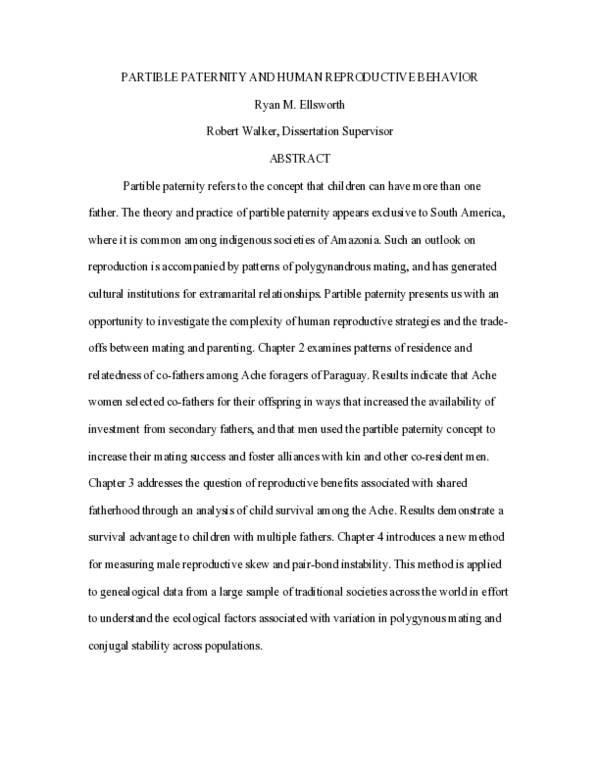 (PDF) Partible paternity and human reproductive behavior