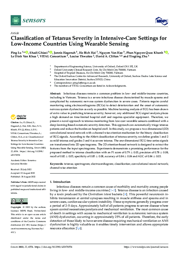 (PDF) Classification of Tetanus Severity in Intensive-Care Settings for ...