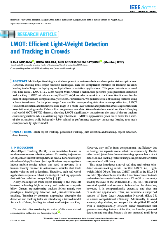 (PDF) LMOT: Efficient Light-Weight Detection and Tracking in Crowds