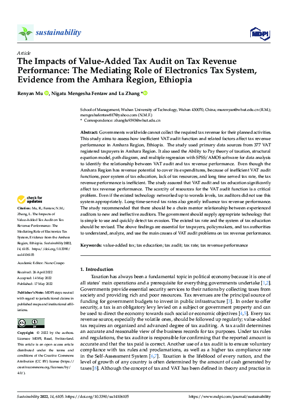(PDF) The Impacts of Value-Added Tax Audit on Tax Revenue Performance ...