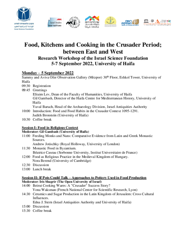 (PDF) Food, Kitchens and Cooking in the Crusader Period; between East ...