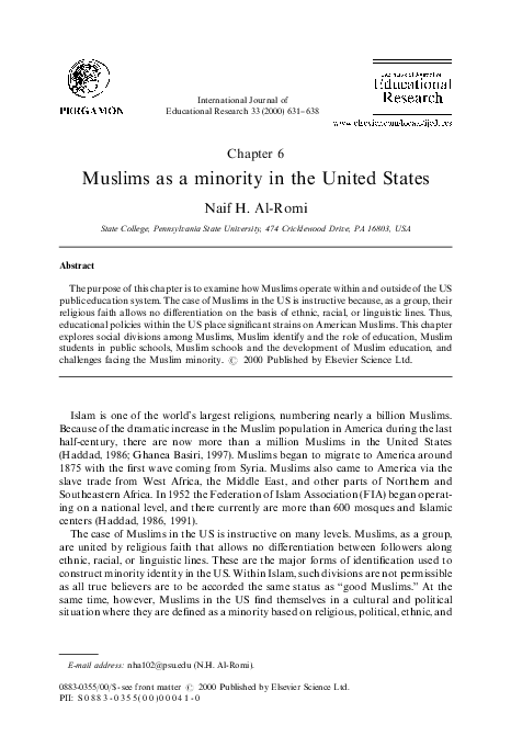 (PDF) Muslims as a minority in the United States