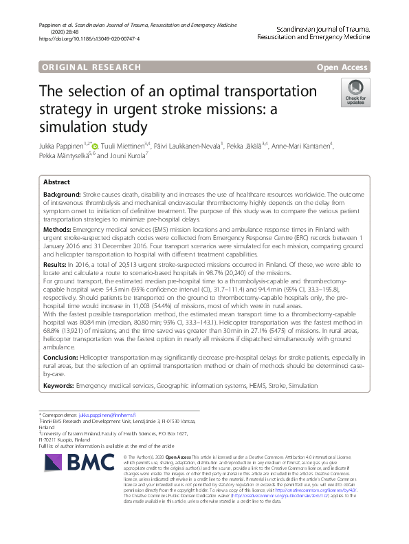 (PDF) The selection of an optimal transportation strategy in urgent ...