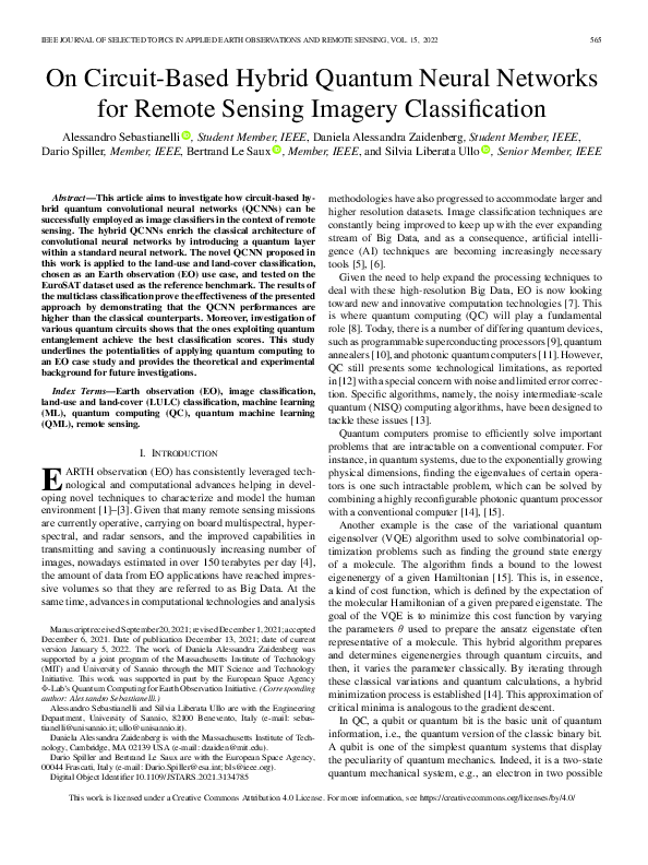 (PDF) On Circuit-Based Hybrid Quantum Neural Networks for Remote Sensing Imagery Classification