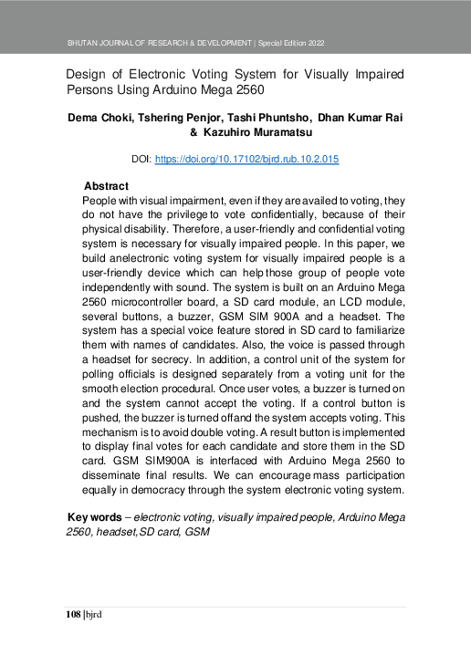 (PDF) Design of Electronic Voting System for Visually Impaired Persons ...