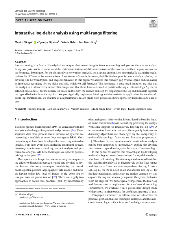 (PDF) Interactive log-delta analysis using multi-range filtering