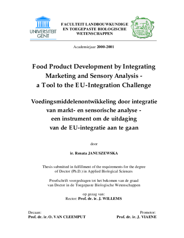 (PDF) Food Product Development by Integrating Marketing and Sensory ...