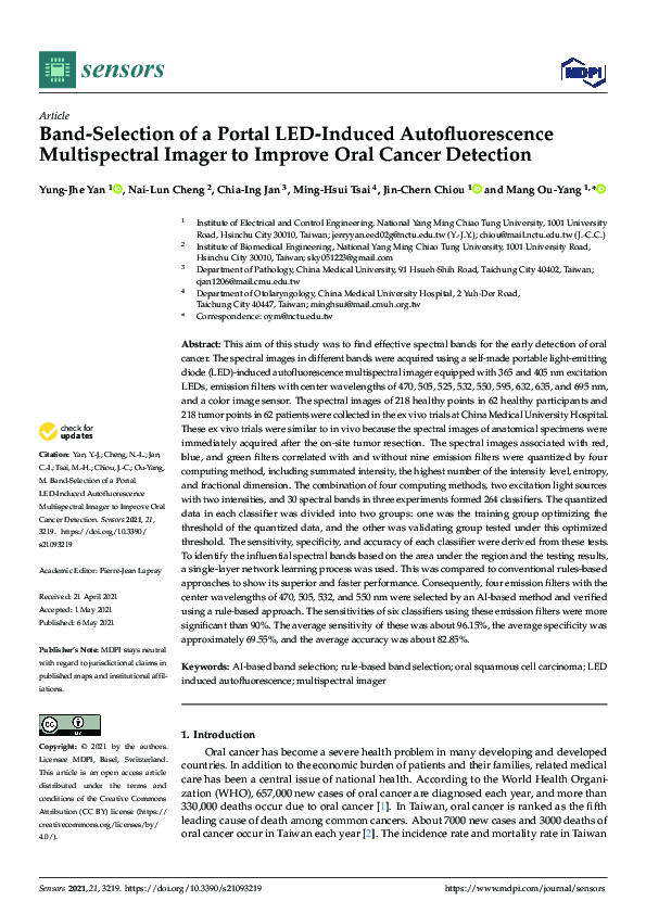 (PDF) Band-Selection of a Portal LED-Induced Autofluorescence Multispectral Imager to Improve ...