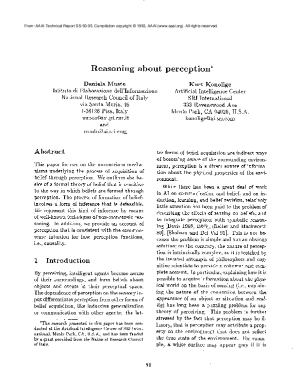 (PDF) Reasoning about Perception