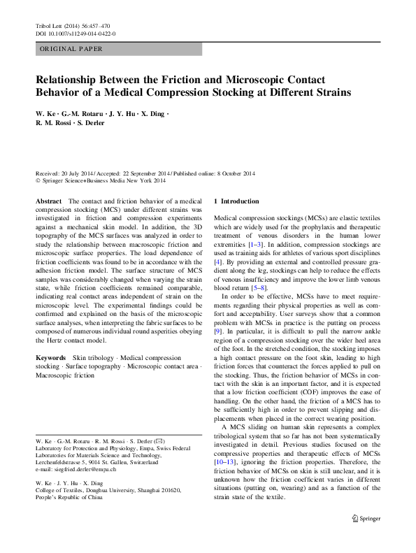 (PDF) Relationship Between the Friction and Microscopic Contact ...