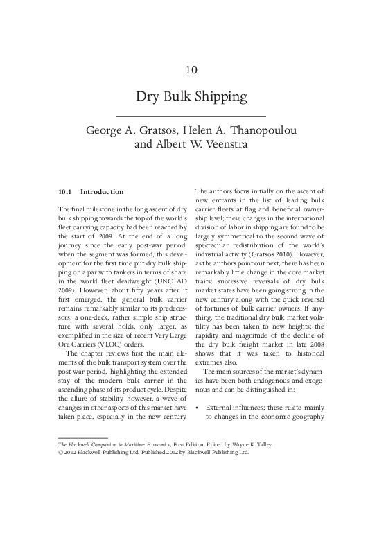 (PDF) Dry Bulk Shipping