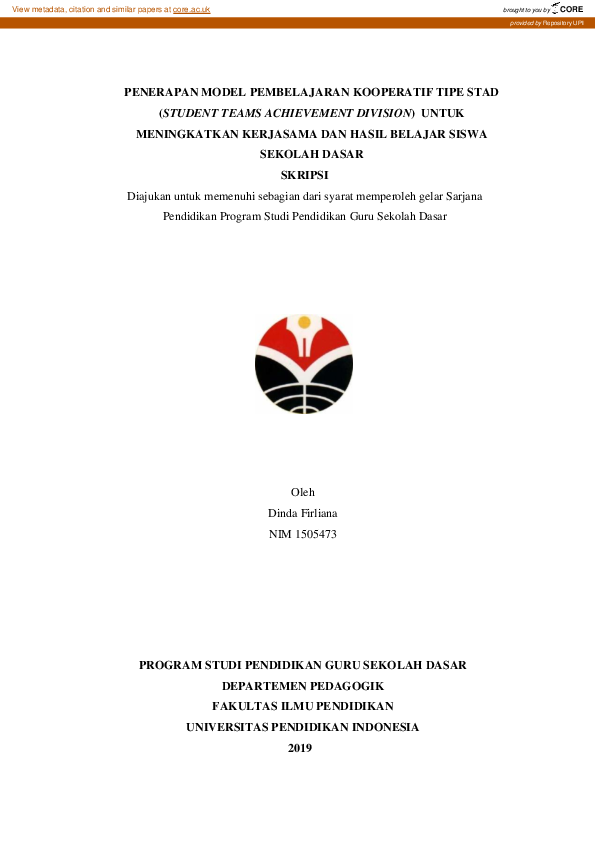 (PDF) Penerapan Model Pembelajaran Kooperatif Tipe Stad (Student Teams ...