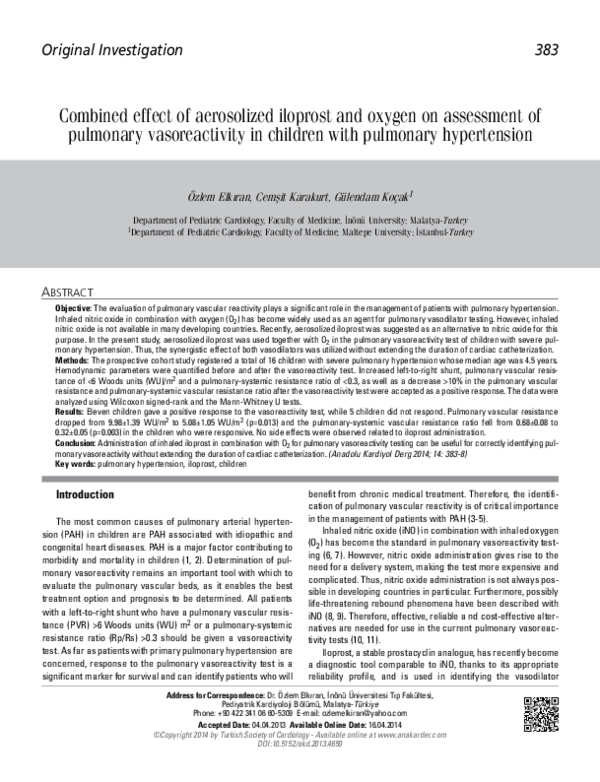 (PDF) Combined effect of aerosolized iloprost and oxygen on assessment ...
