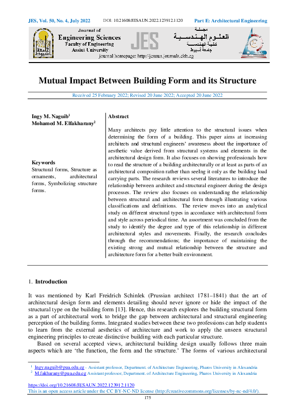 (PDF) Mutual Impact Between Building Form and Structure