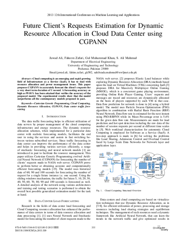 (PDF) Future Clients' Requests Estimation for Dynamic Resource ...