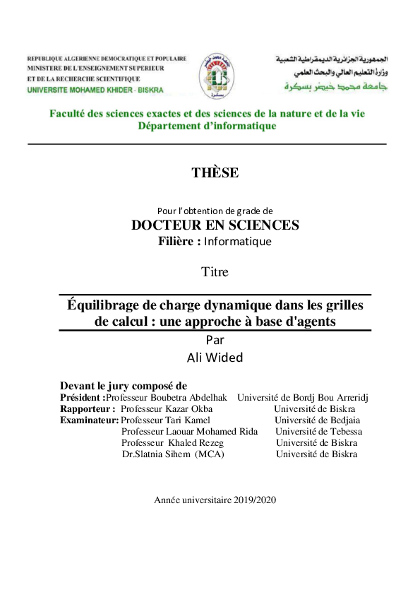 (PDF) Équilibrage De Charge Dynamique Dans Les Grilles De Calcul : Une Approche À Base D'Agents ...