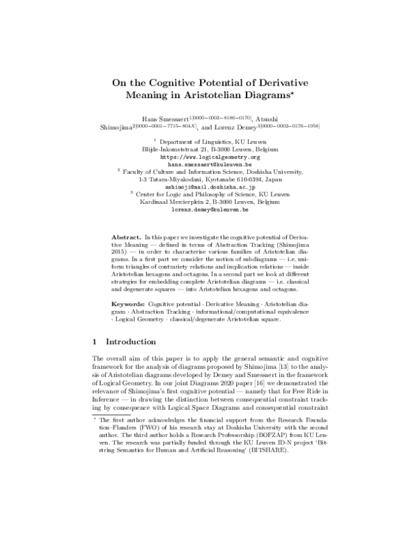 (PDF) On the Cognitive Potential of Derivative Meaning in Aristotelian ...