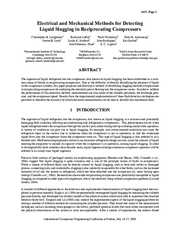 (PDF) Electrical and Mechanical Methods for Detecting Liquid Slugging in Reciprocating ...