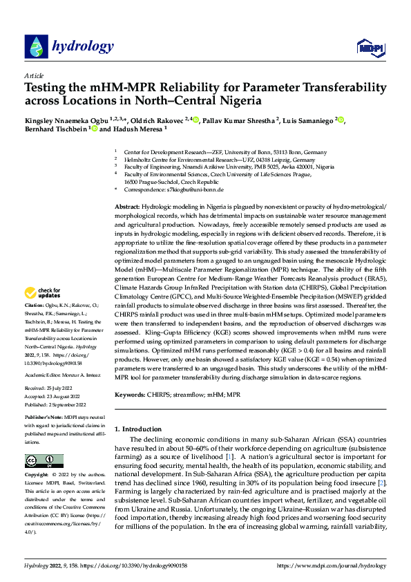 (PDF) Testing the mHM-MPR Reliability for Parameter Transferability ...