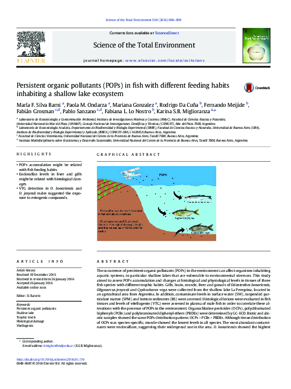 (PDF) Persistent organic pollutants (POPs) in fish with different ...