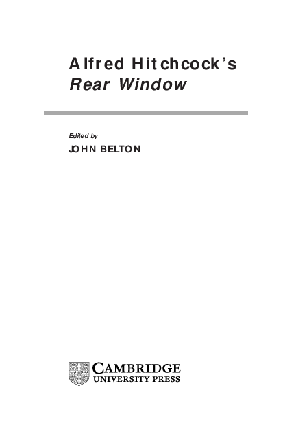 (PDF) Alfred Hitchcock's Rear Window