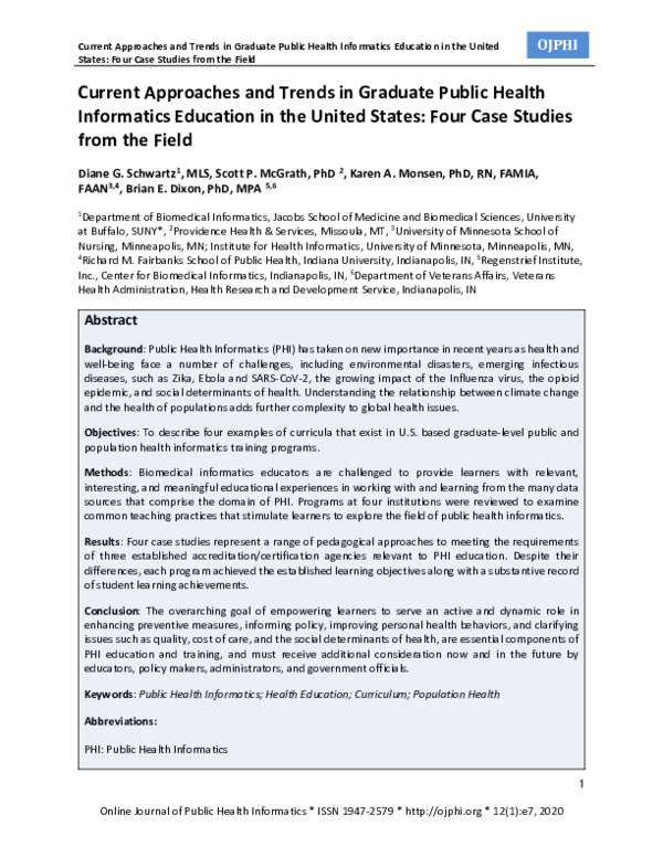 (PDF) Trends in U.S. Graduate Public Health Informatics