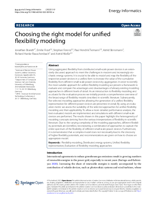 (PDF) Choosing the right model for unified flexibility modeling