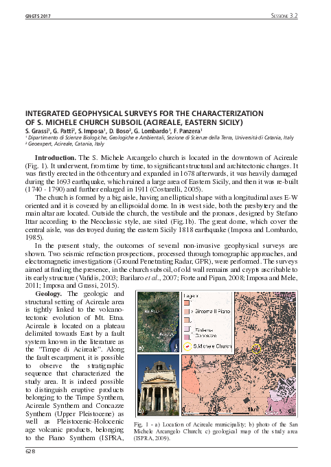(PDF) Integrated Geophysical Surveys for the Characterization of San ...
