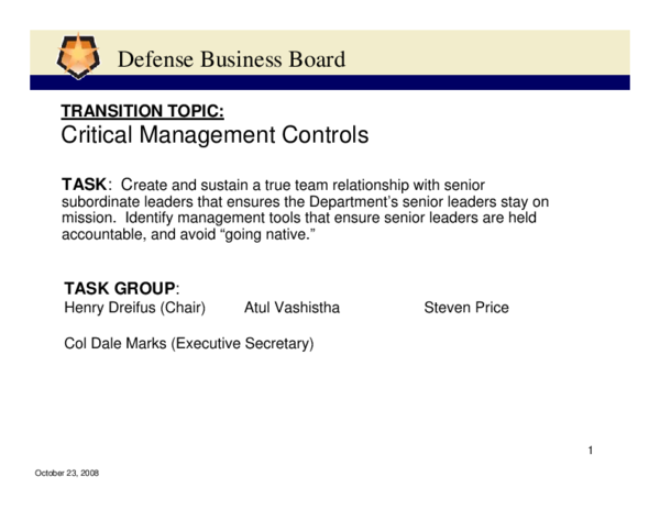 (PDF) Critical Management Controls
