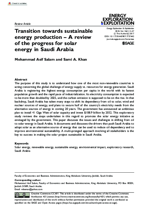 Pdf Transition Towards Sustainable Energy Production A Review Of
