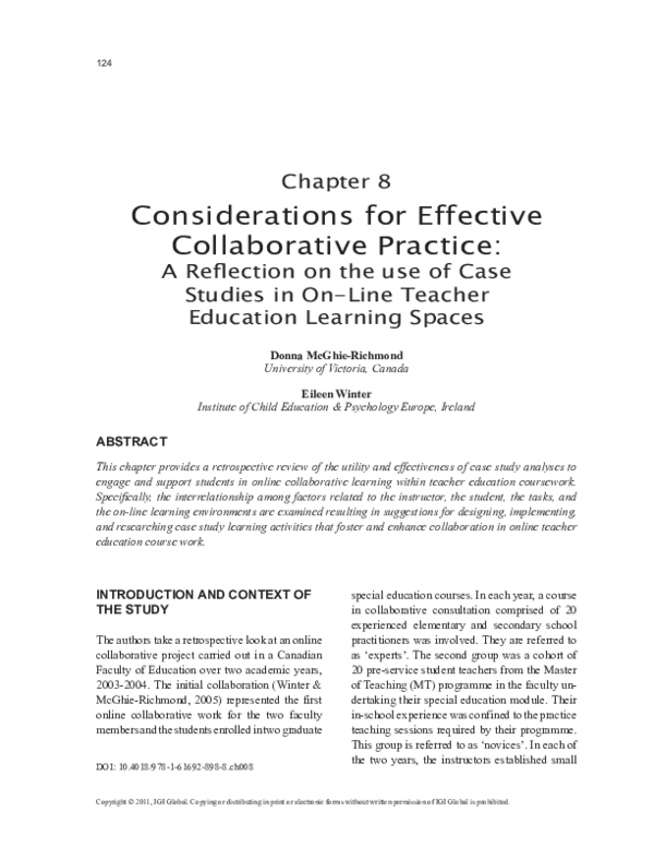 (PDF) Considerations for Effective Collaborative Practice
