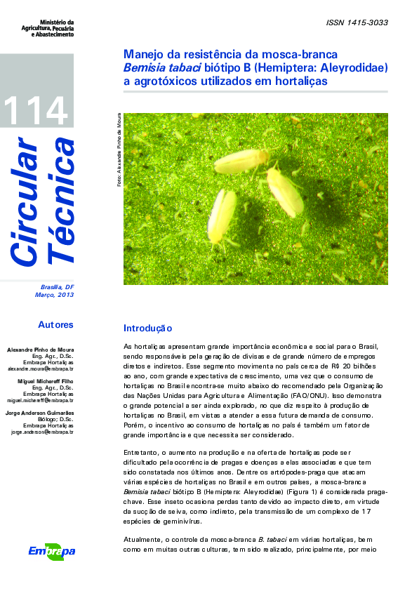 (PDF) Manejo da resistência da mosca-branca Bemesia tabaci biótipo B ...