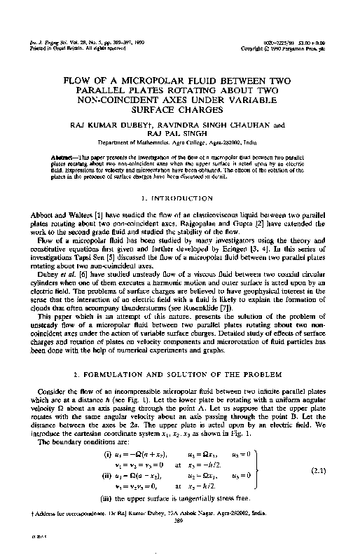 (PDF) Flow of a micropolar fluid between two parallel plates rotating ...