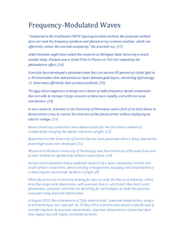 (PDF) Frequency Modulated Waves