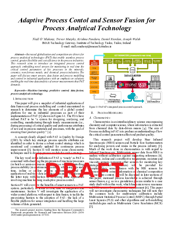 (PDF) Adaptive process control and sensor fusion for process analytical technology