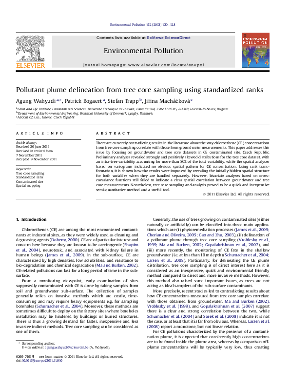 (PDF) Pollutant plume delineation from tree core sampling using ...