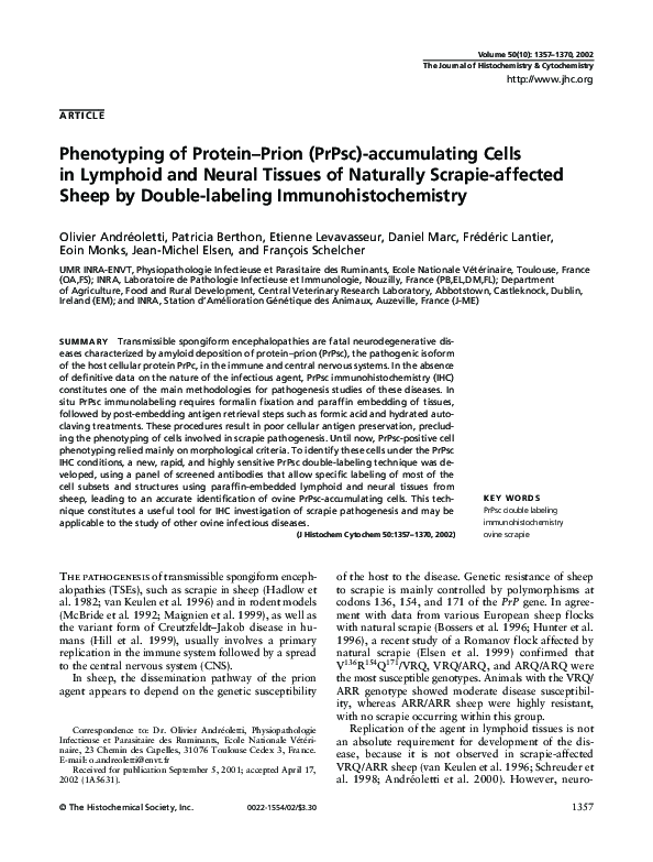 (PDF) Phenotyping of Protein-Prion (PrPsc)-accumulating Cells in ...
