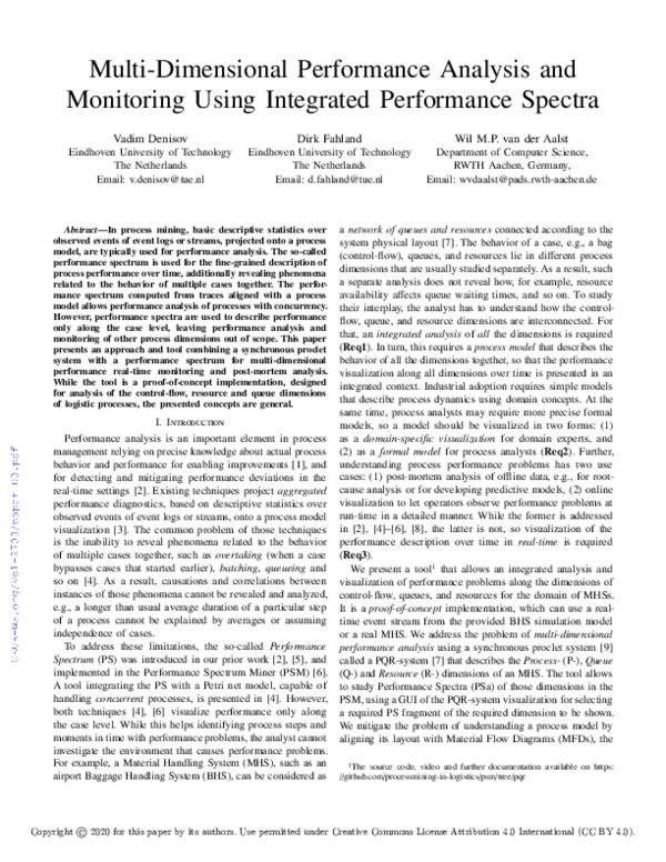 (PDF) Multi-Dimensional Performance Analysis and Monitoring Using Integrated Performance Spectra