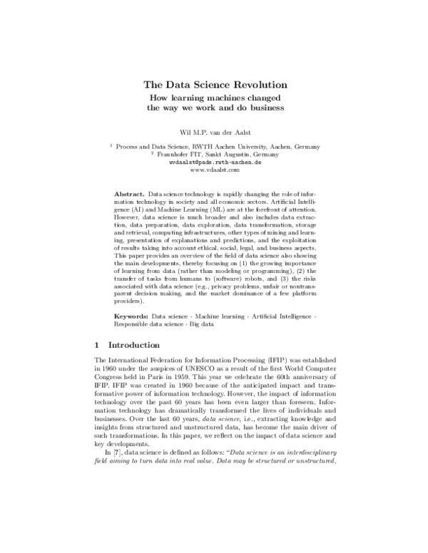 (PDF) The Data Science Revolution How learning machines changed the way ...