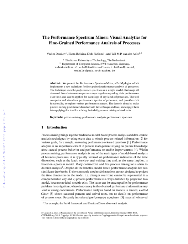 Pdf The Performance Spectrum Miner Visual Analytics For Fine Grained Performance Analysis Of