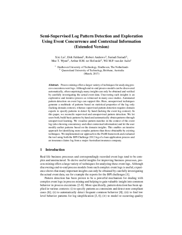 (PDF) Semi-Supervised Log Pattern Detection and Exploration Using Event Concurrence and ...