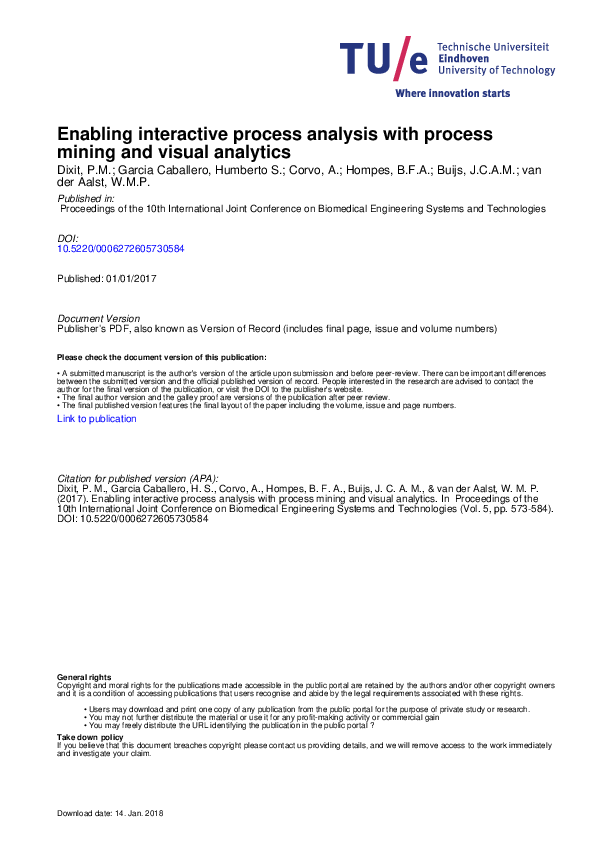 (PDF) Enabling interactive process analysis with process mining and visual analytics